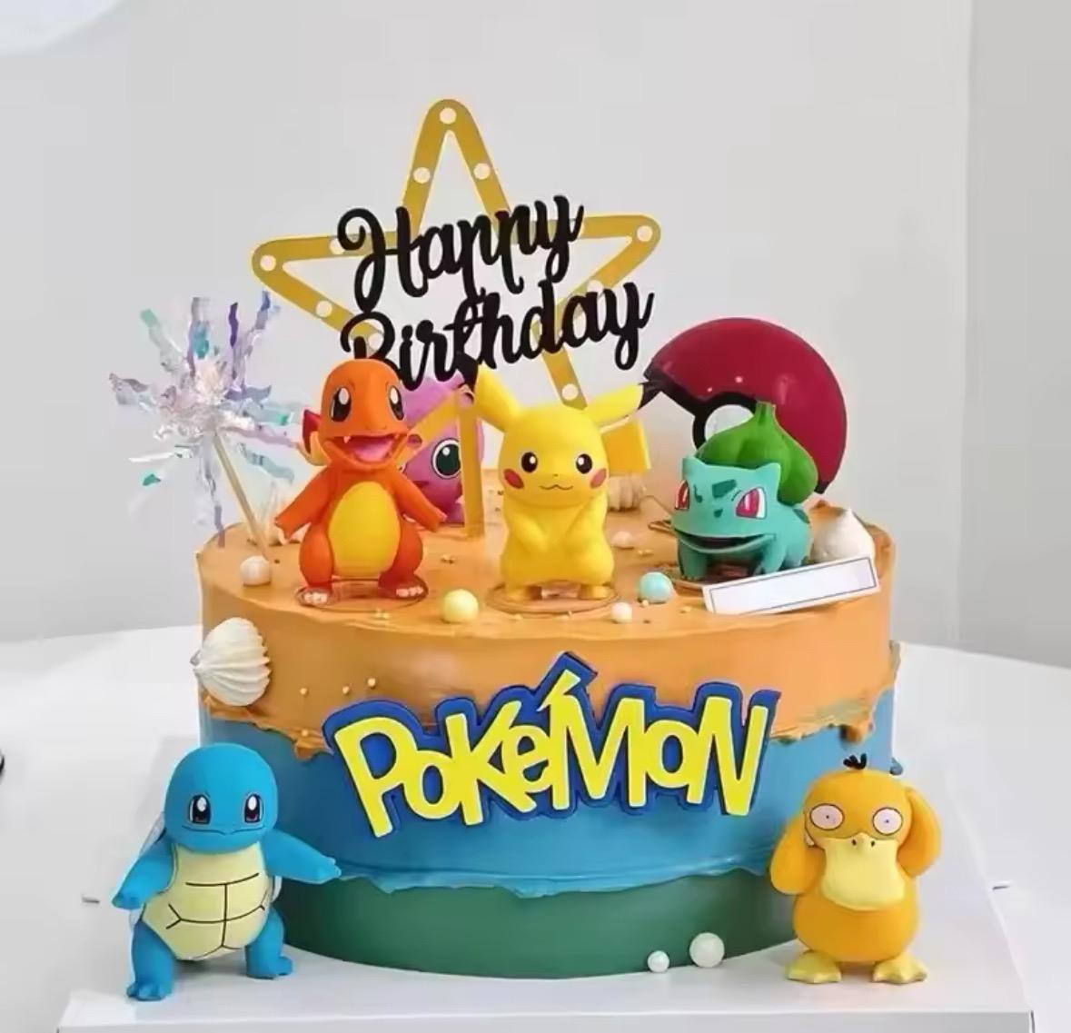 Vintage Pokemon Cake Topper Figure Pikachu Party Happy Birthday Pokemon ...