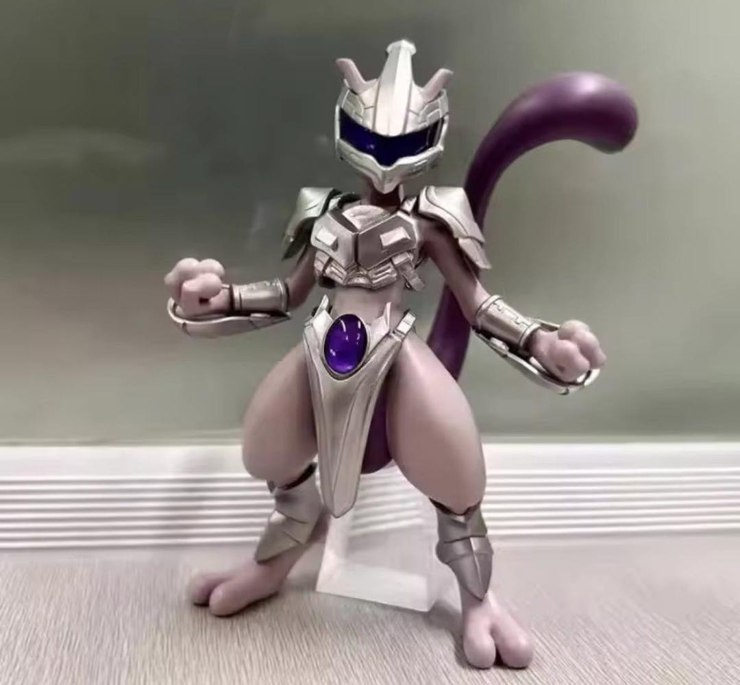 11cm Pokemon Figure Mewtwo Anime Figure Steel Mewtwo Action Figurine - Etsy