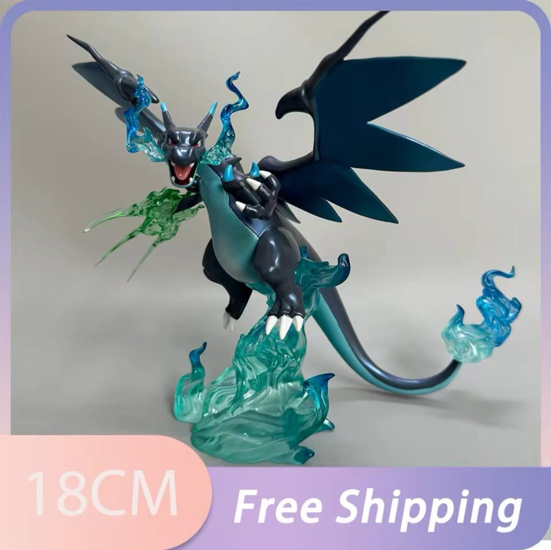 Pokemon Mega Charizard X Action Figure Black Charizard Anime Figurine ...