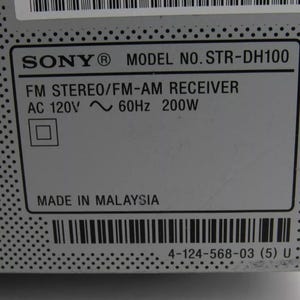 Sony STR-DH100 Receiver Hifi Stereo 2 Channel AM/FM Radio Works Top ...