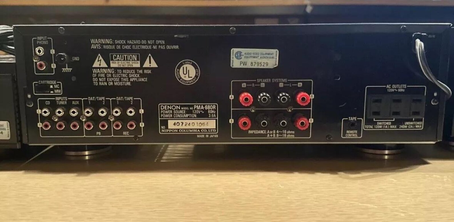 Vintage High Power Extremely Rare DENON Component System PMA-680R ...