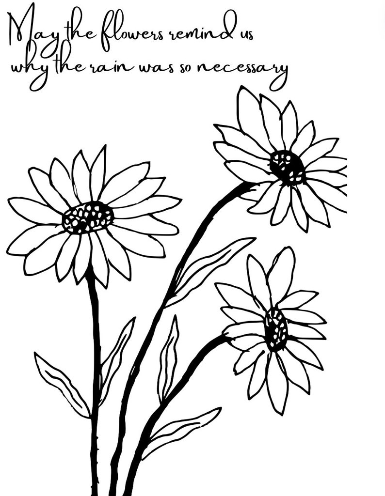 Positive Floral Coloring Pages for Adults Printable 20 Pages - Etsy
