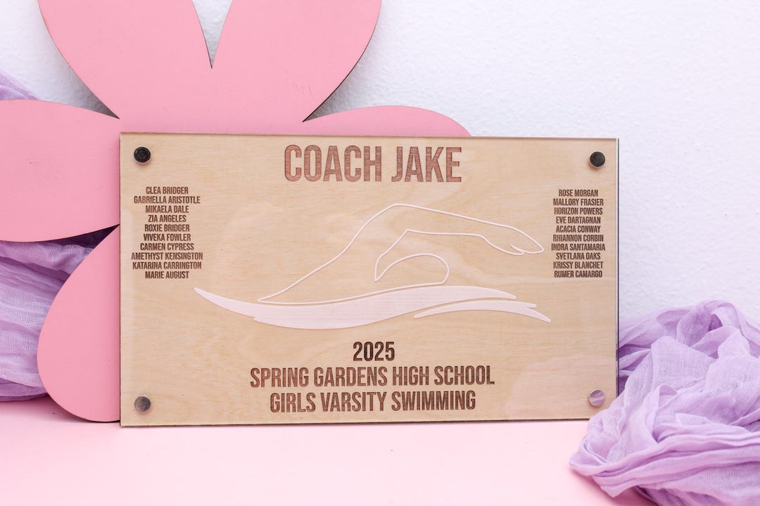 Swim Coach Gift Plaque, Personalized Swimming Present, Swim Coach Thank ...