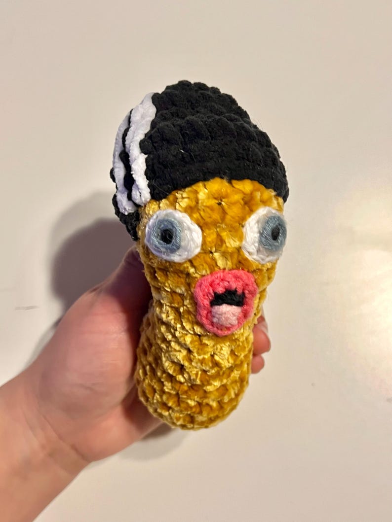 Burnt Peanut Streamer Small Crochet Plush - Funny Gamer Gift - Etsy