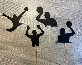 Set of 12 Water Polo Male or Female Cupcake Toppers Graduation Banquet ...