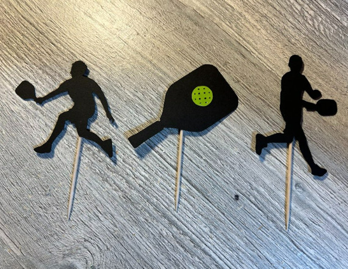One Dozen (12) Pickleball Cupcake Toppers Centerpieces Pickle Ball - Etsy