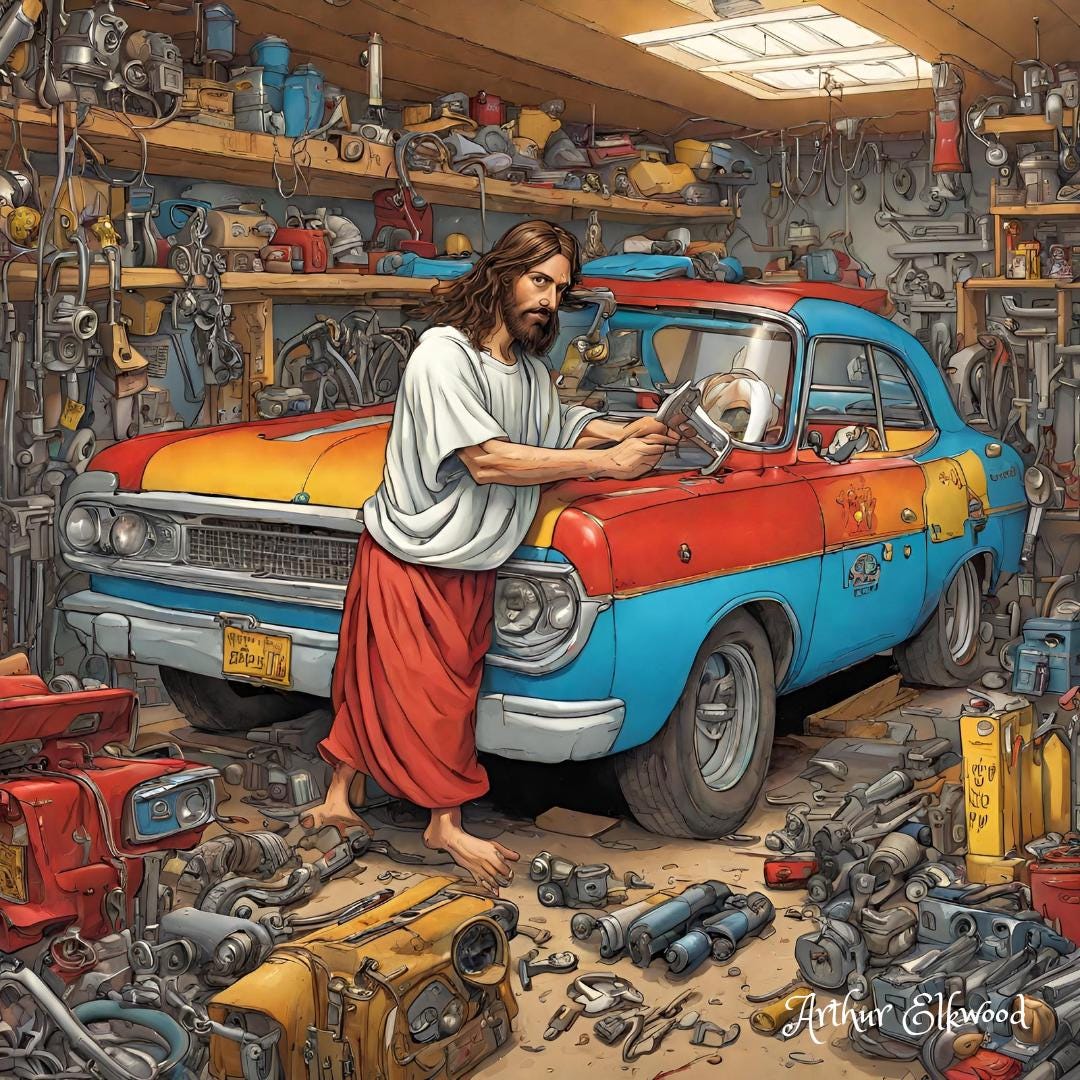 Jesus the Auto Mechanic Digital Download Fun Jesus Art - Etsy