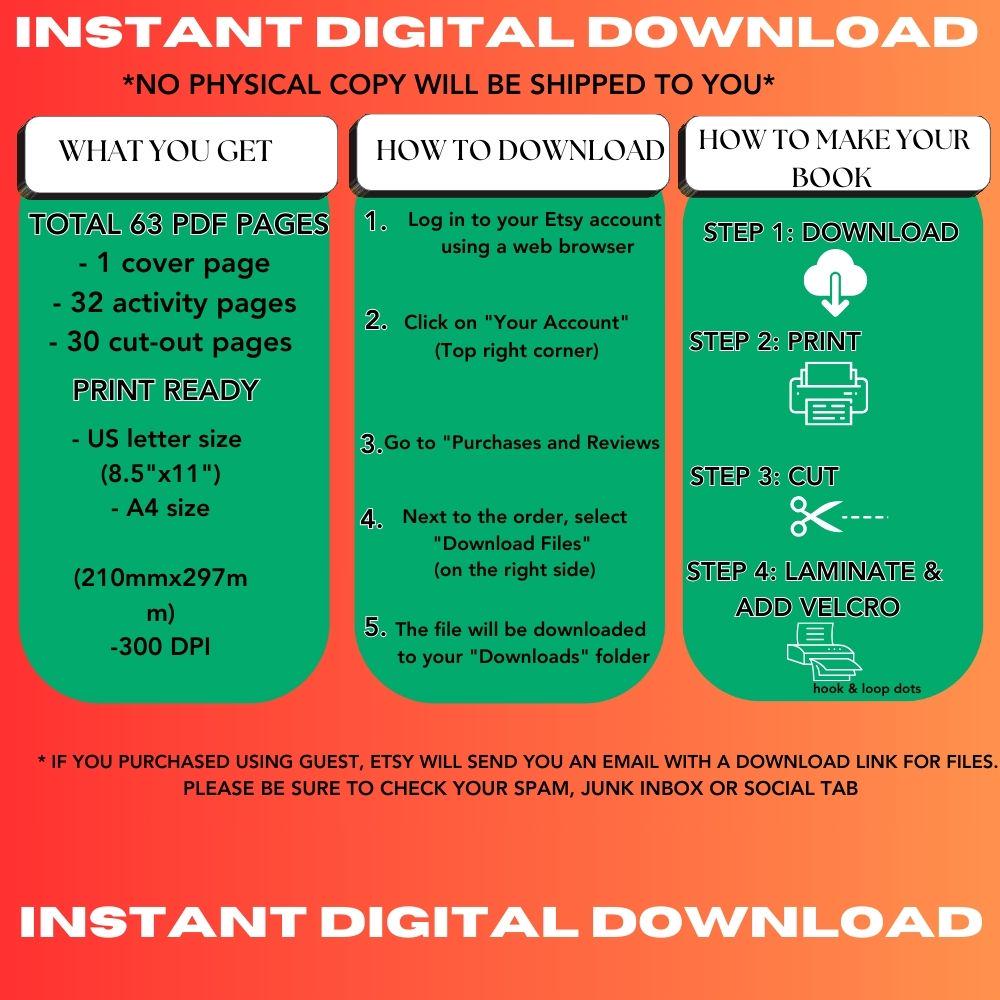 Digital Busy Book Printables for Kids Learning Binder for Toddler ...