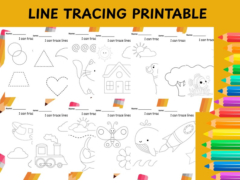 Preschool Line Tracing Worksheets, Lines Trace Pages Printable ...