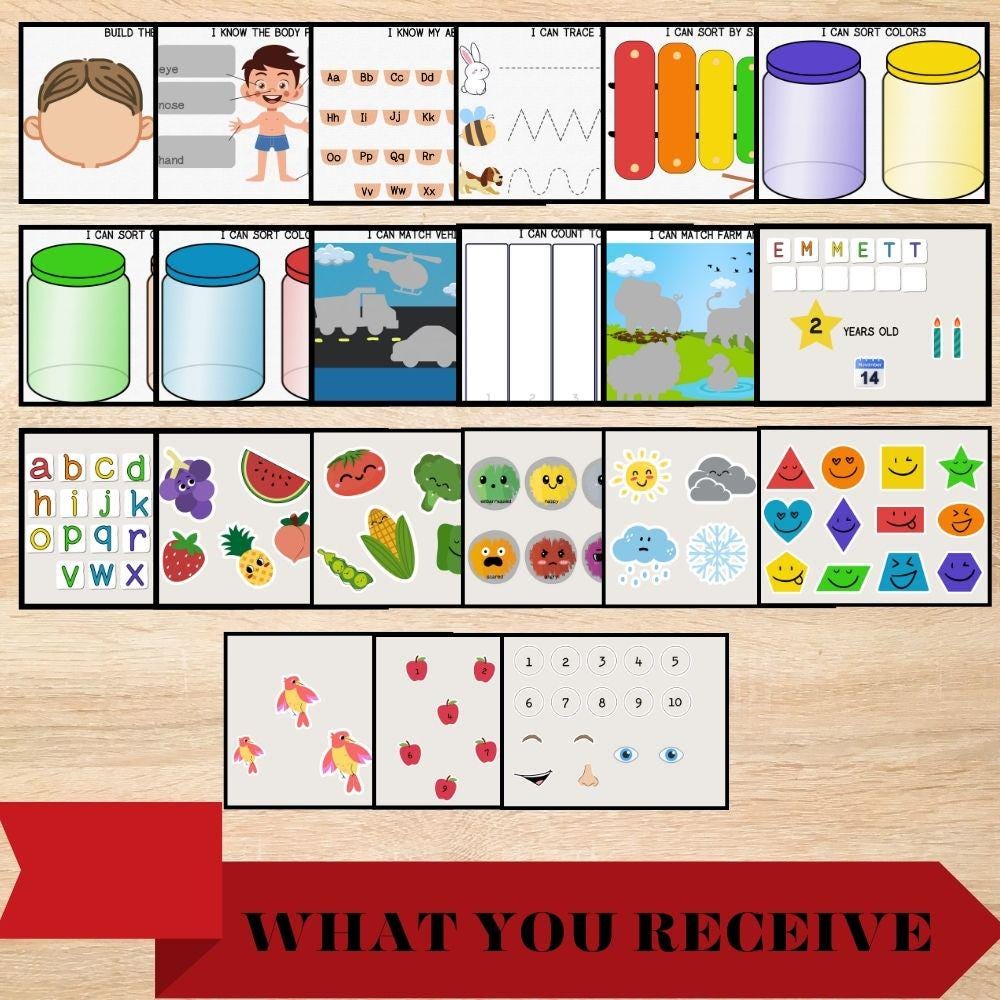 Digital Busy Book Printables for Kids Learning Binder for Toddler ...