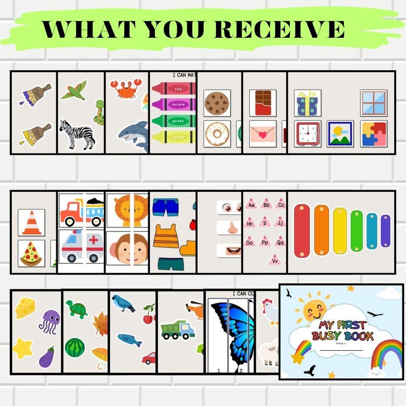 Busy Book Printable, Printable DIY Busy Book, Toddler Learning Binder ...