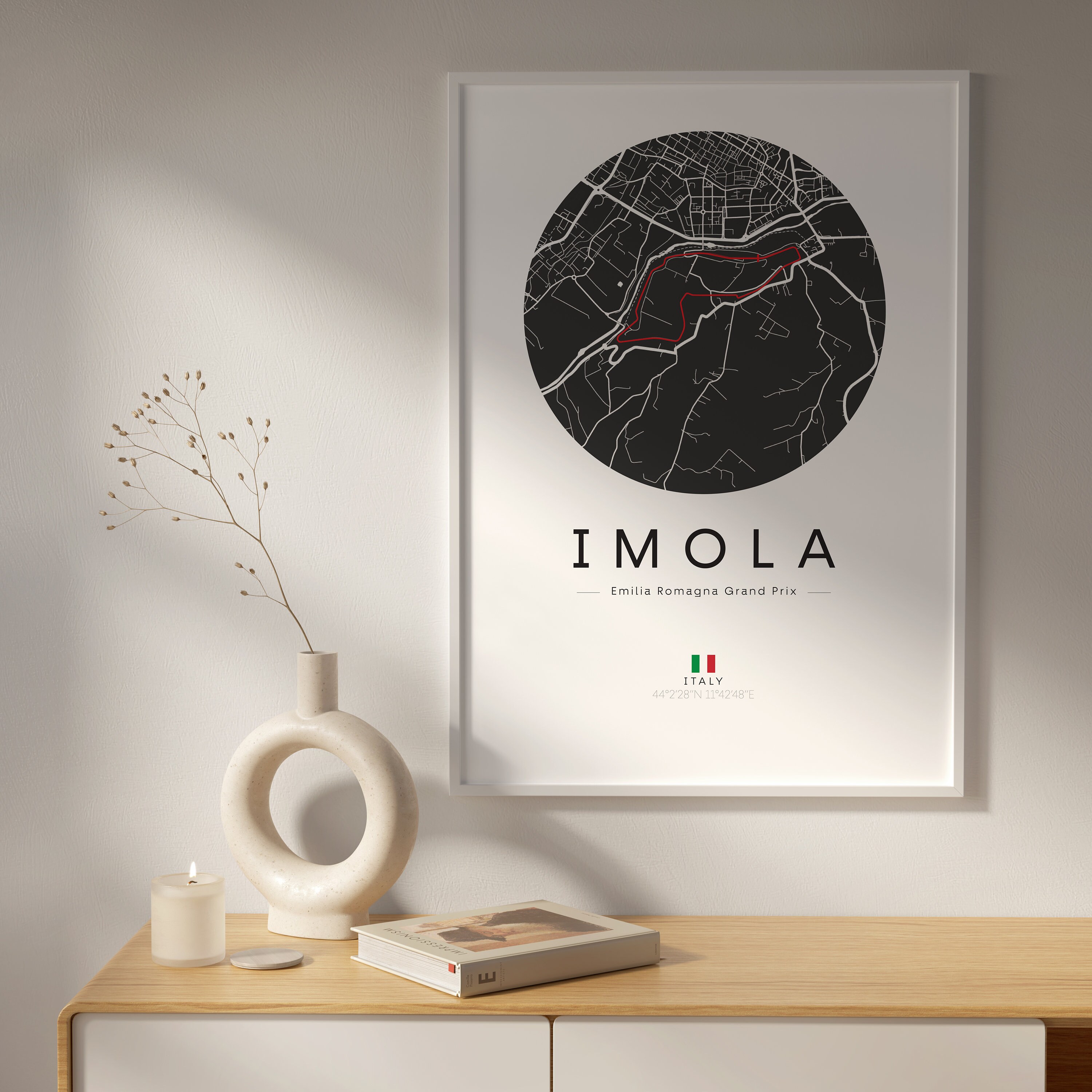 Formula 1 Track MAP of Imola Circuit Italy Digital Download Map Print ...