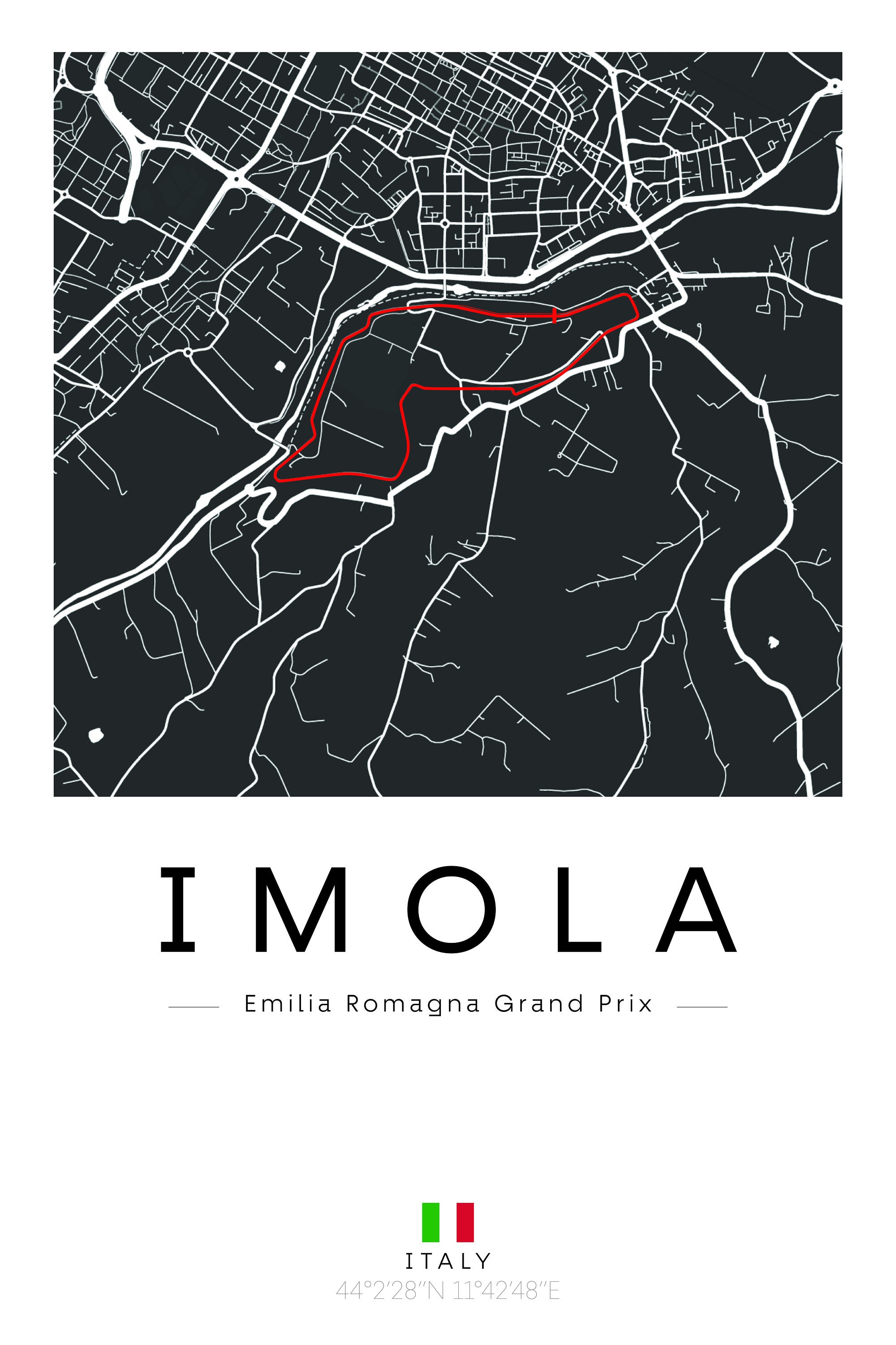 Formula 1 Track MAP of Imola Circuit Italy Digital Download Map Print ...