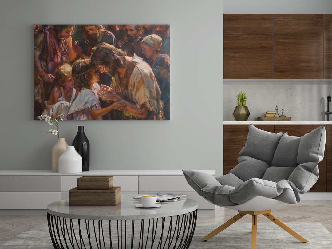 Jesus Heals Little Girl Christian Canvas Print, Canvas Prints for ...