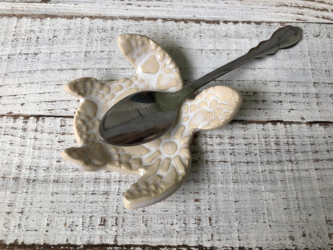 Made to order Ceramic Sea turtle coffee spoon rest tea bag | Etsy