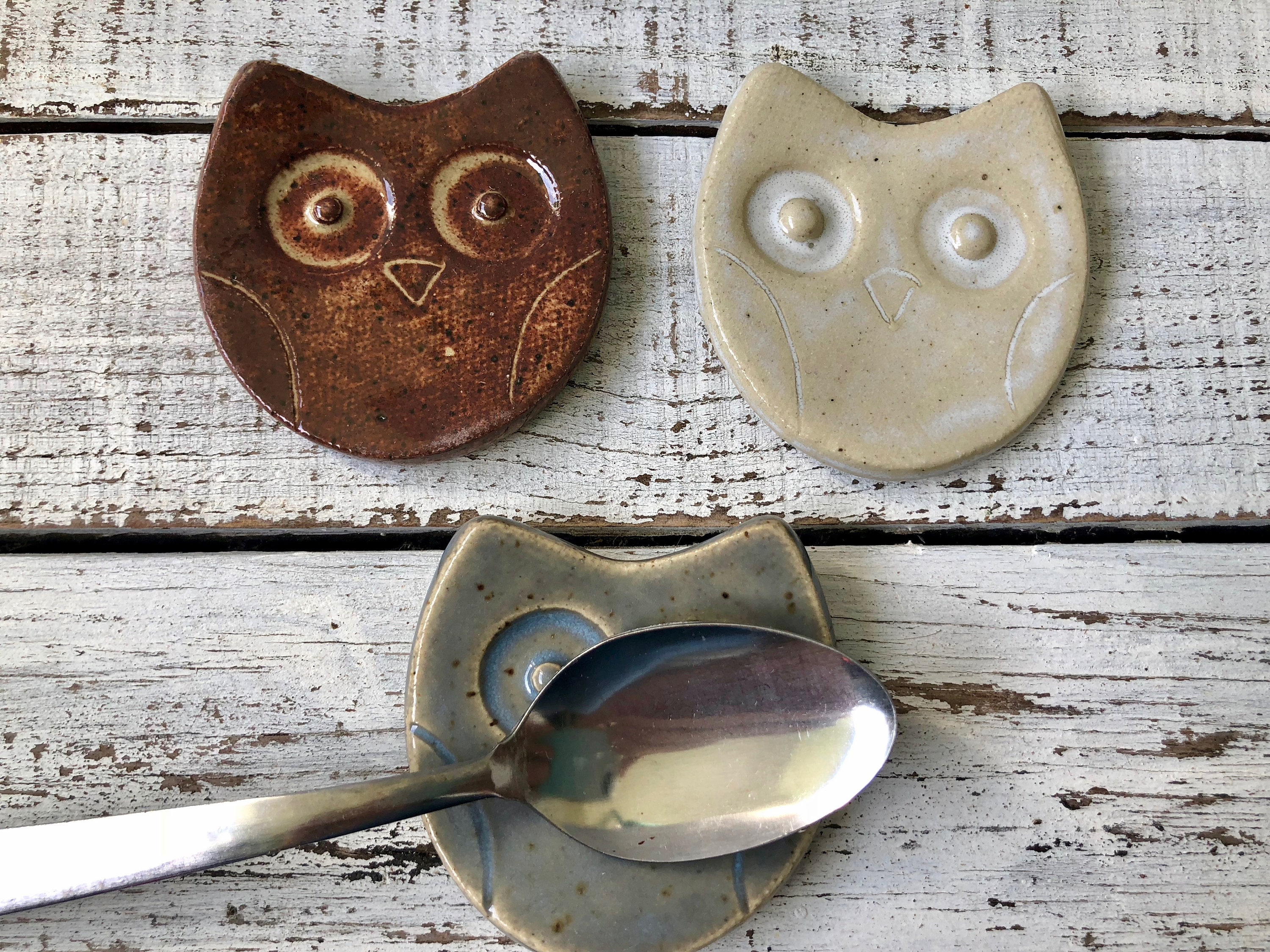 Made to Order Owl Trinket Dish Tea Bag Rest Coffee Spoon - Etsy