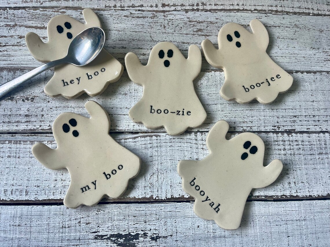Made to Order Ceramic Ghost-coffee Spoon Rest- Tea Bag Rest- Candle ...