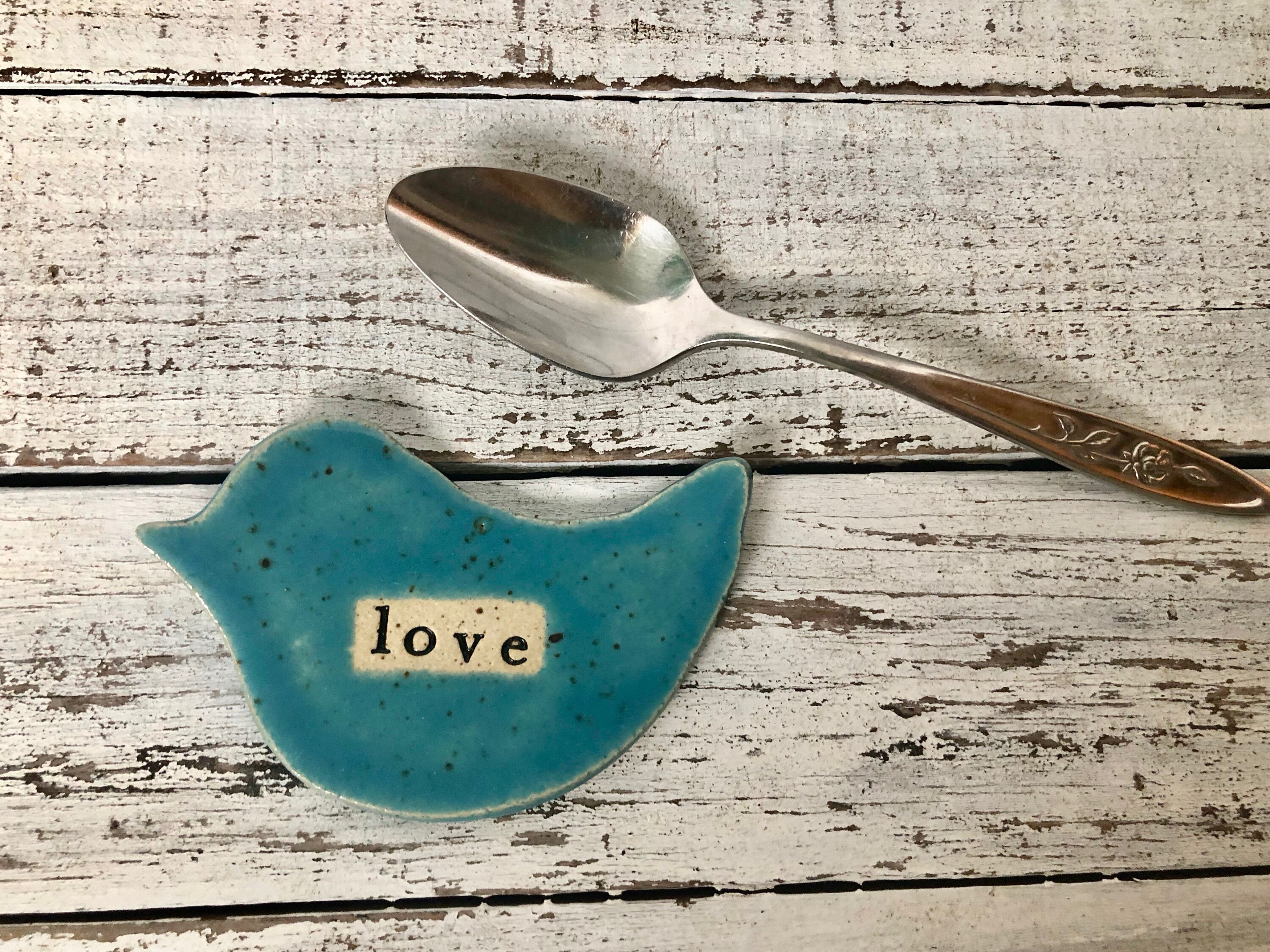 Stamped Ceramic Bird Coffee Spoon Rest Tea Bag Rest - Etsy