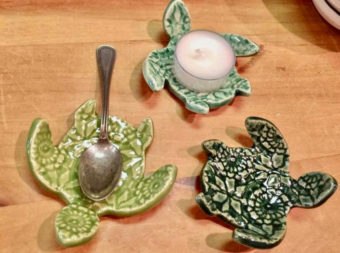 Made to Order ceramic Sea Turtle Coffee Spoon Rest Tea Bag | Etsy