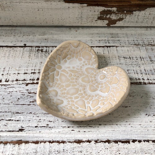 Heart Spoon Rest ceramic Dish candle Jewelry Soap Coffee - Etsy