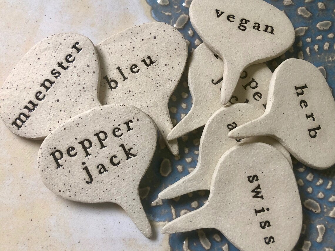 Made to Order Ceramic Cheese Marker Handmade Stoneware Labels - Etsy