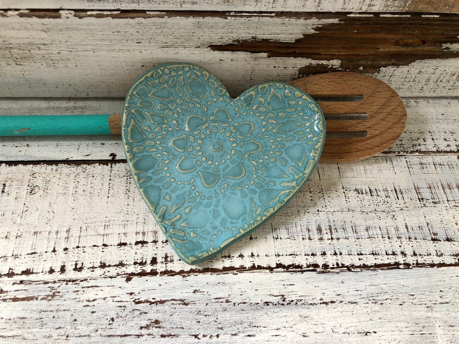 Heart Spoon Rest -ceramic Dish -candle- Jewelry- Soap- Coffee- Utensil ...