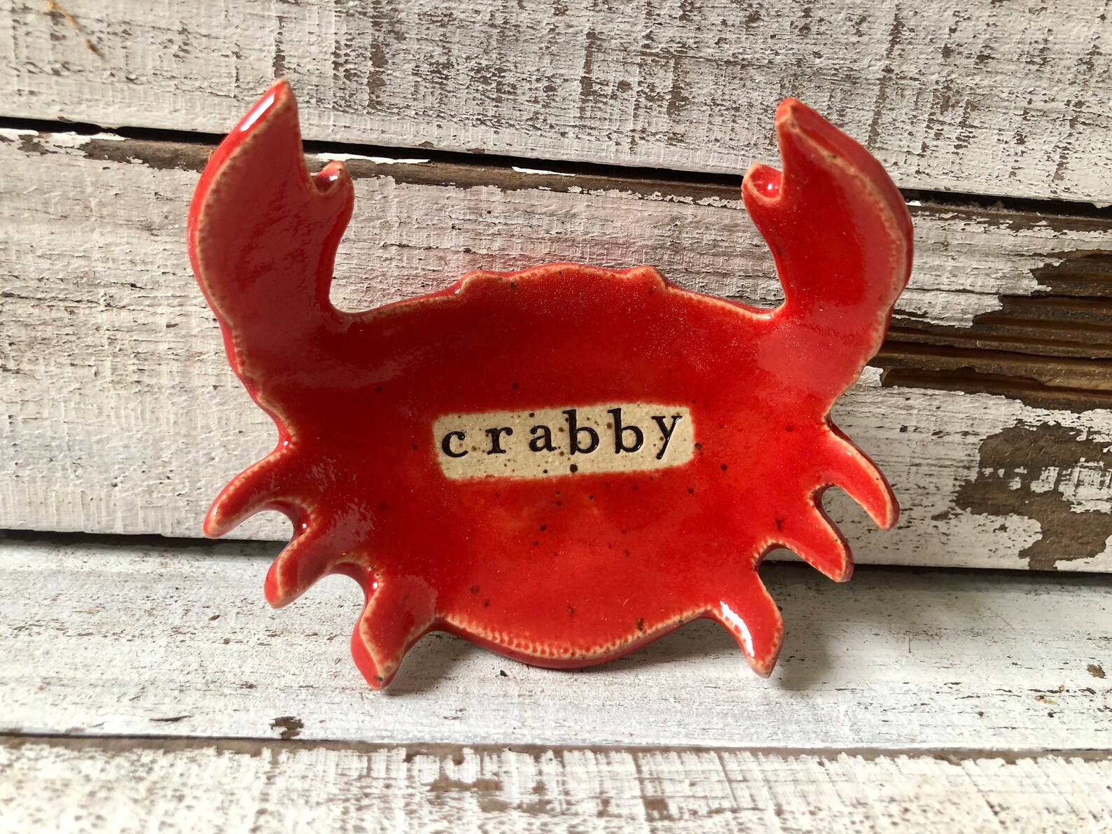 Ceramic Crab- Coffee Spoon Rest- Tea Bag Rest- Candle Holder- Ring Dish ...