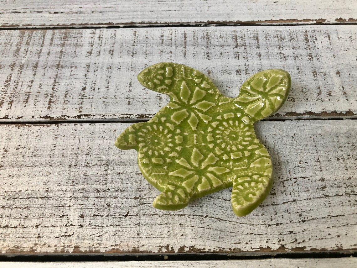Made to Order-ceramic Sea Turtle- Coffee Spoon Rest- Tea Bag Rest ...
