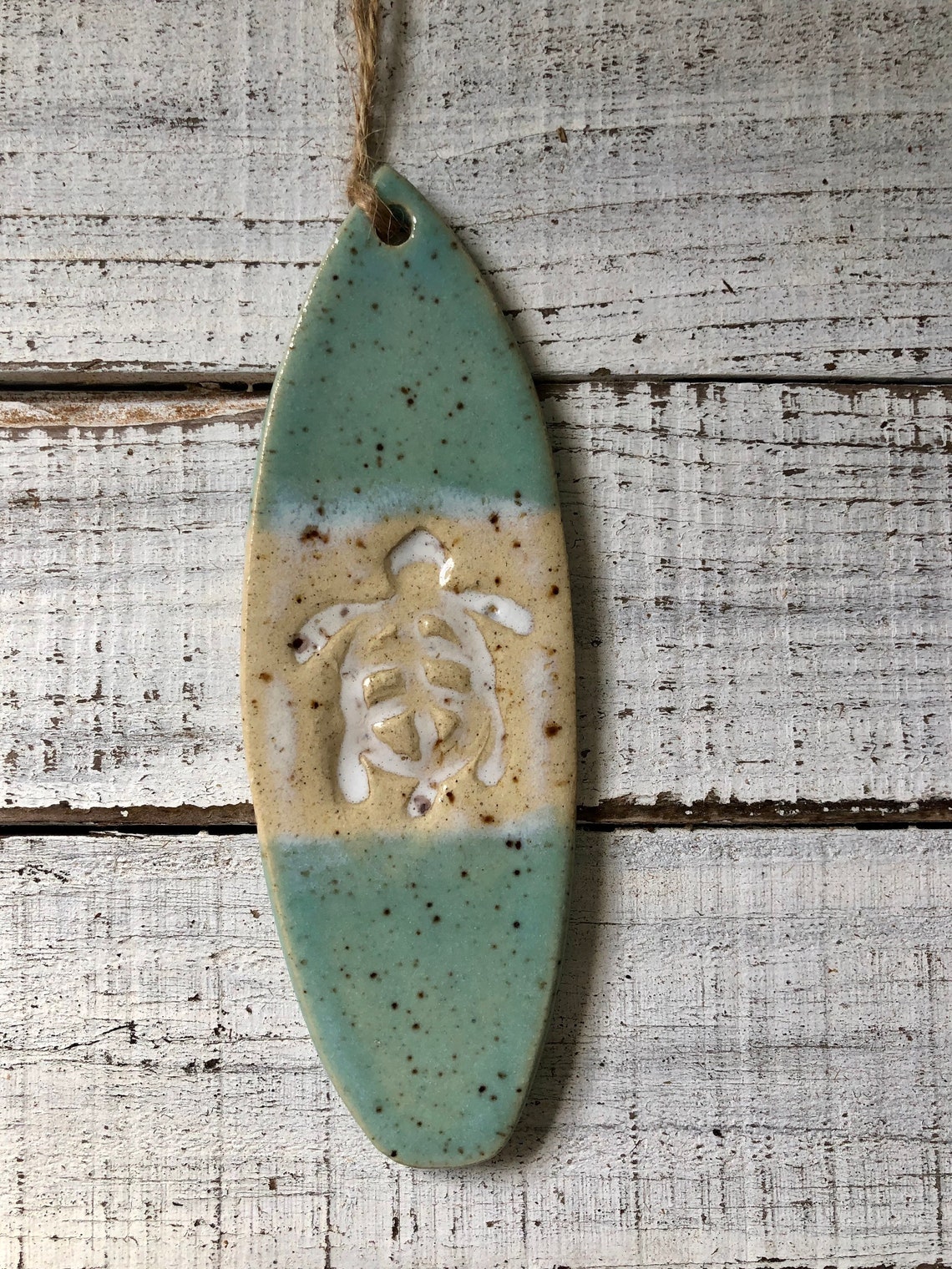 Ceramic Surfboard Ornament Wall Hanging Holiday - Etsy