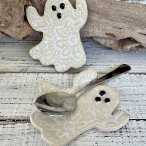 Made to Order Ceramic Lace Ghost-coffee Spoon Rest- Tea Bag Rest ...