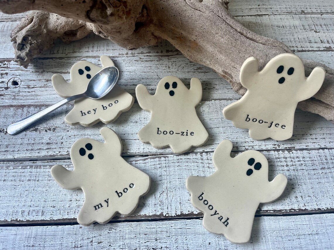 Made to Order Ceramic Ghost-coffee Spoon Rest- Tea Bag Rest- Candle ...