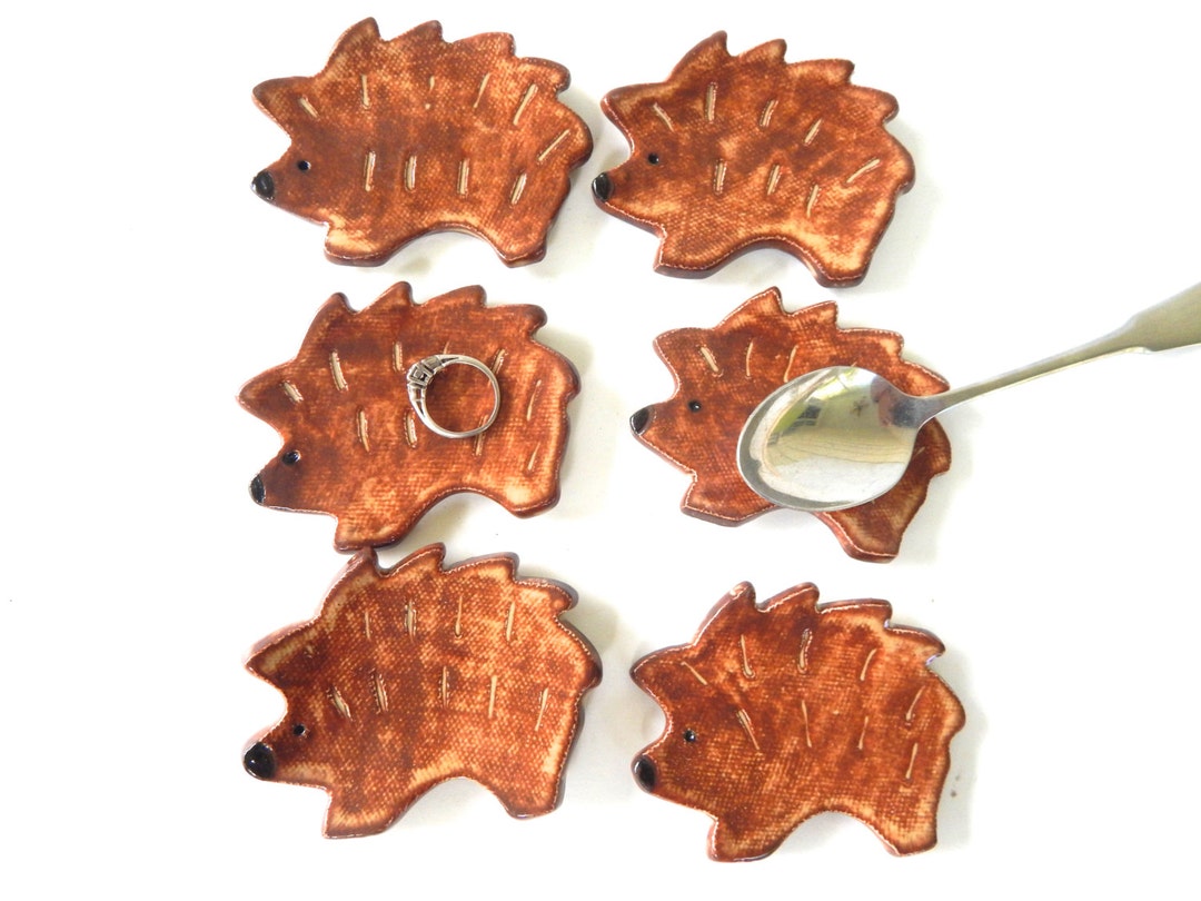 Made to Order - Hedgehogs- Coffee Spoon Rests - Hedgehog Favors ...