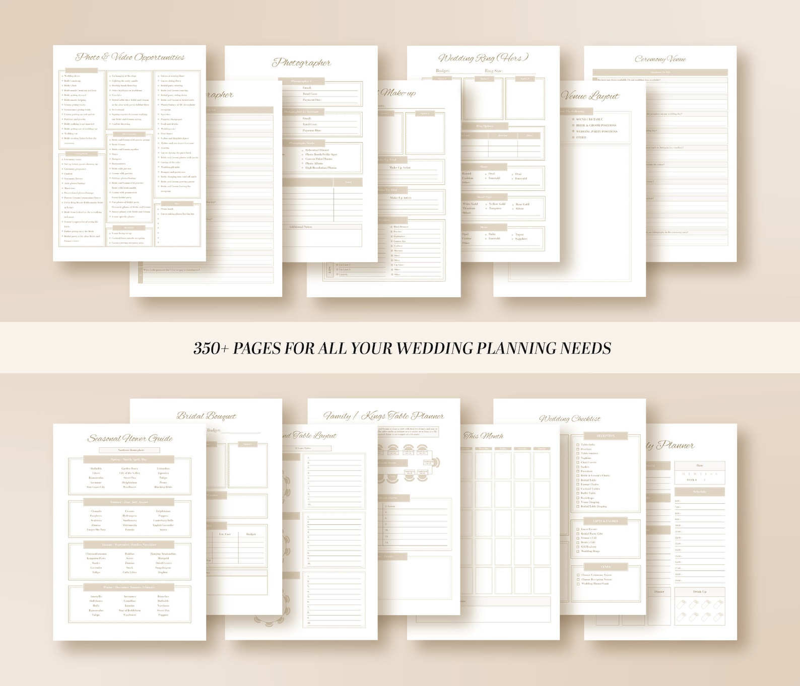 The Ultimate Printable Wedding Planner Template: Printable Wedding ...