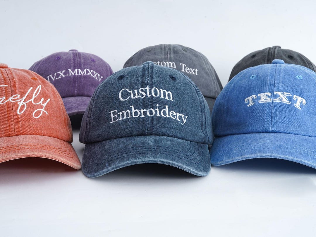Custom Text Embroidered Hat, Personalized LOGO Hat, Retro Baseball Hat ...