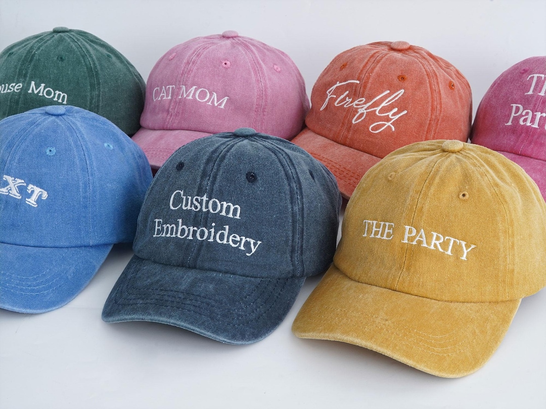 Personalized Text Hat, Custom Logo Embroidered Hat, Retro Baseball Hat ...