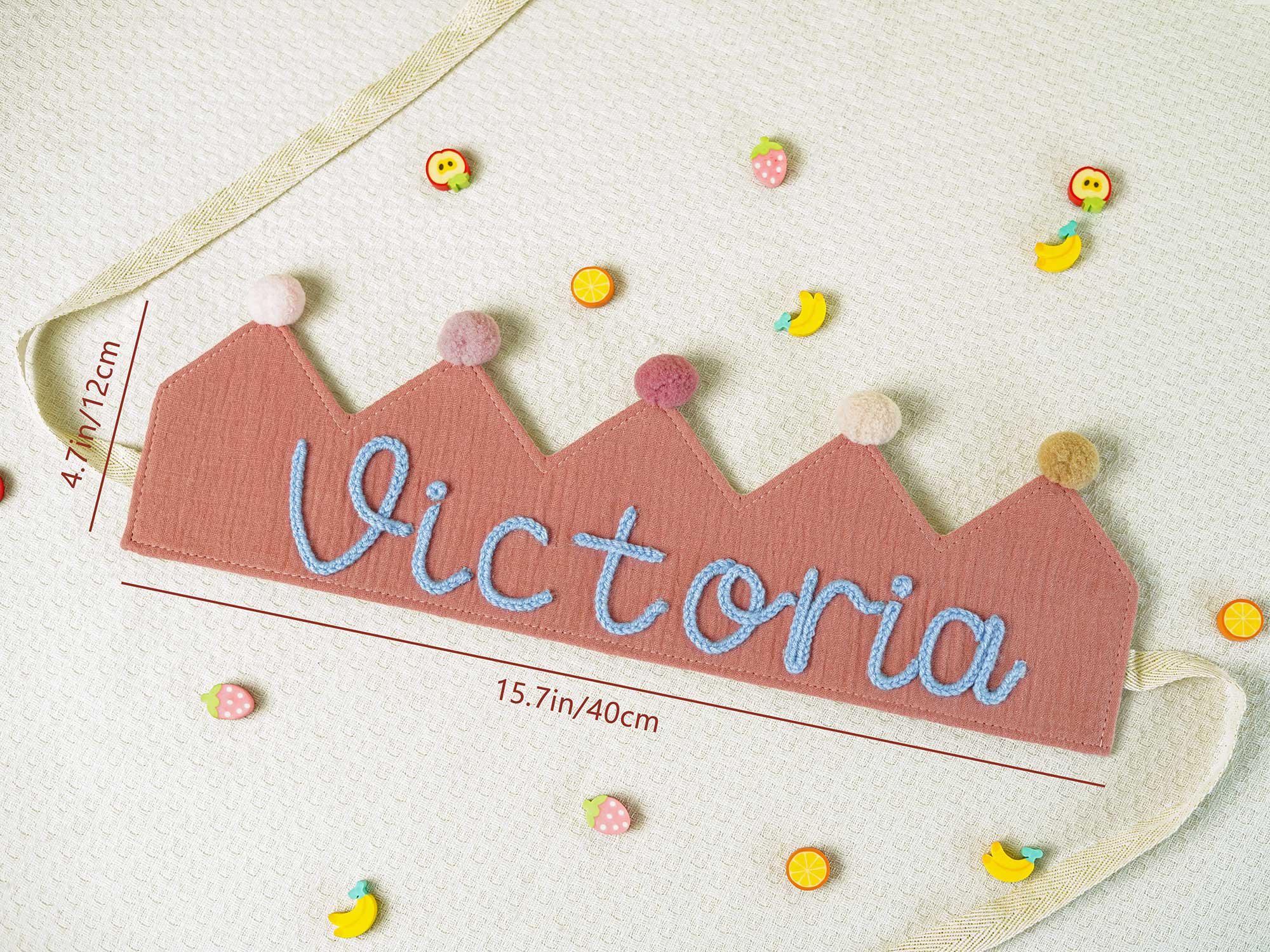 Custom Hand Embroidered Crown, Keepsake for Baby and Children's ...