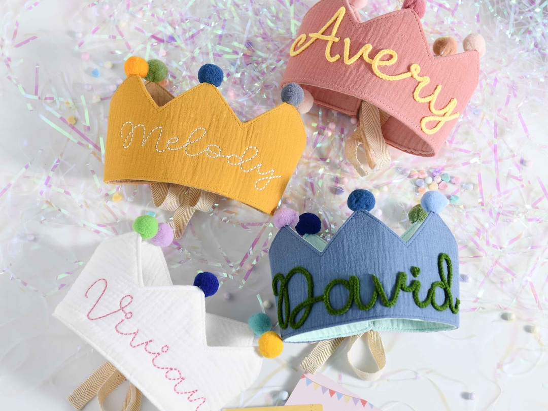 Custom Hand Embroidered Crown, Keepsake for Baby and Children's ...
