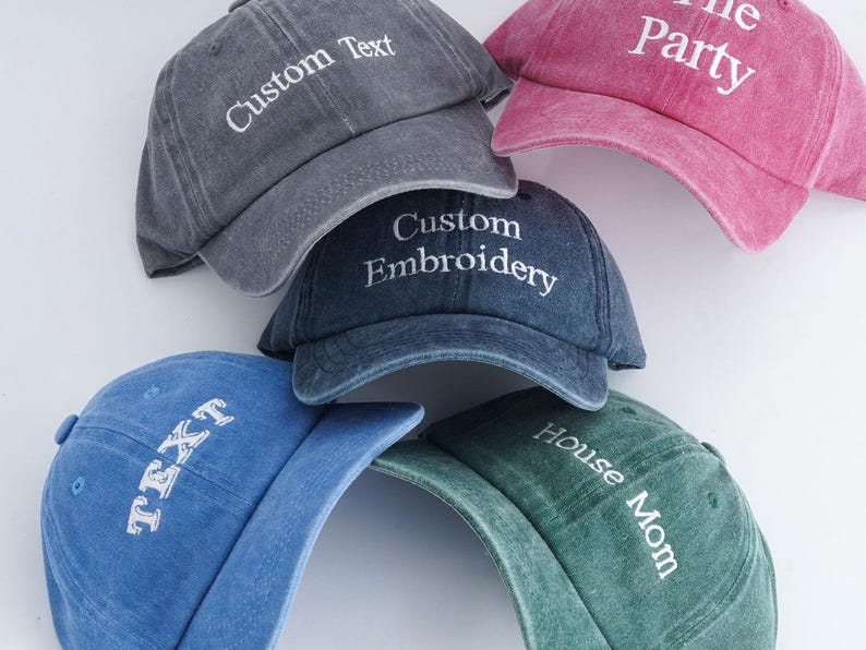 Personalized Text Hat, Custom Logo Embroidered Hat, Retro Baseball Hat ...
