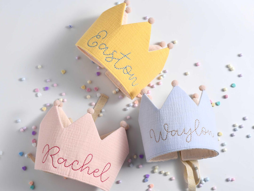Custom Hand Embroidered Crown, Keepsake for Baby and Children's ...