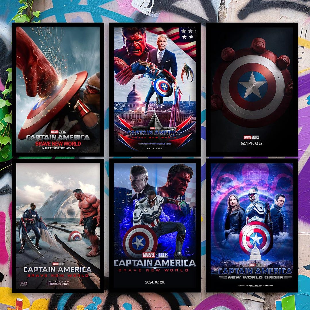 Captain America Brave New World 2025 Movie Poster, Wall Art, Classic ...