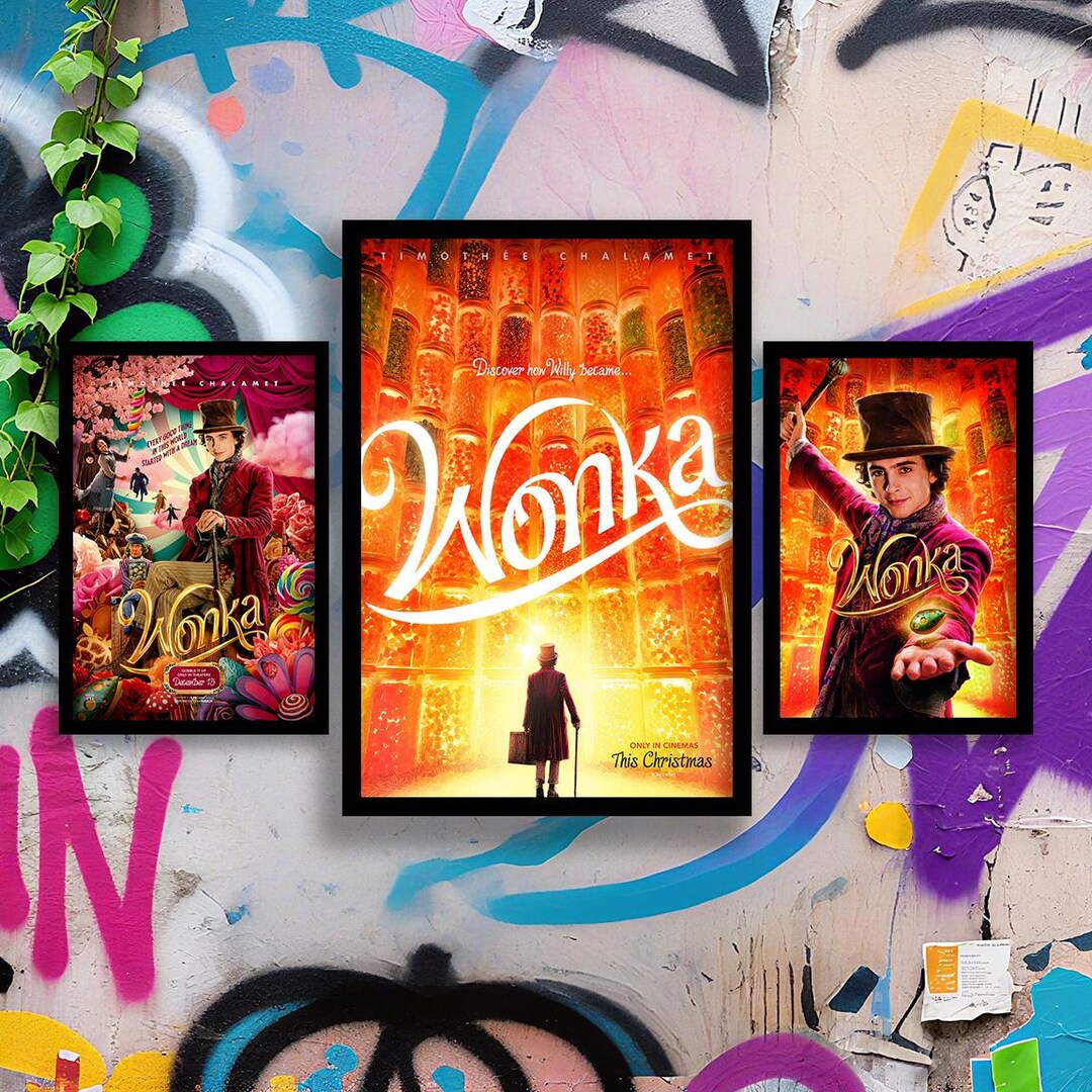 Wonka Movie Poster, Wall Art, Classic Movie Posters, Film Fan ...