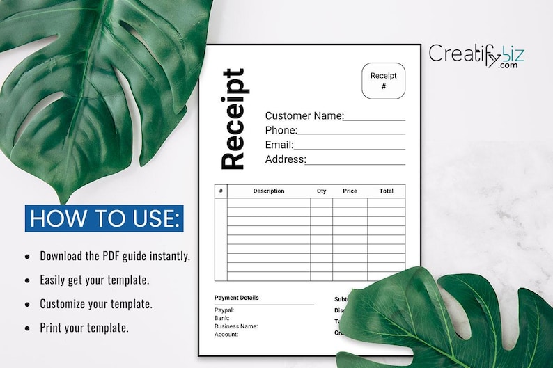 Plantilla de recibo, plantillas editables e imprimibles de Canva ...
