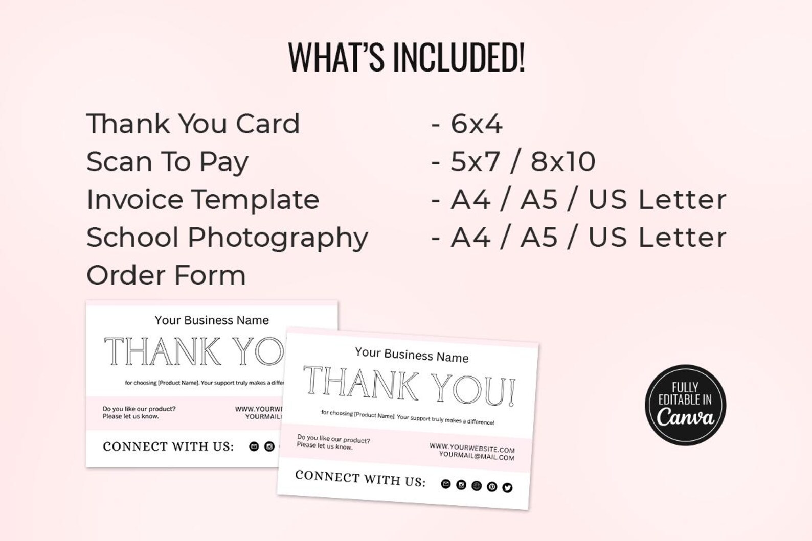 School Photography Order Form Canva Template, Photo Invoice Printable ...