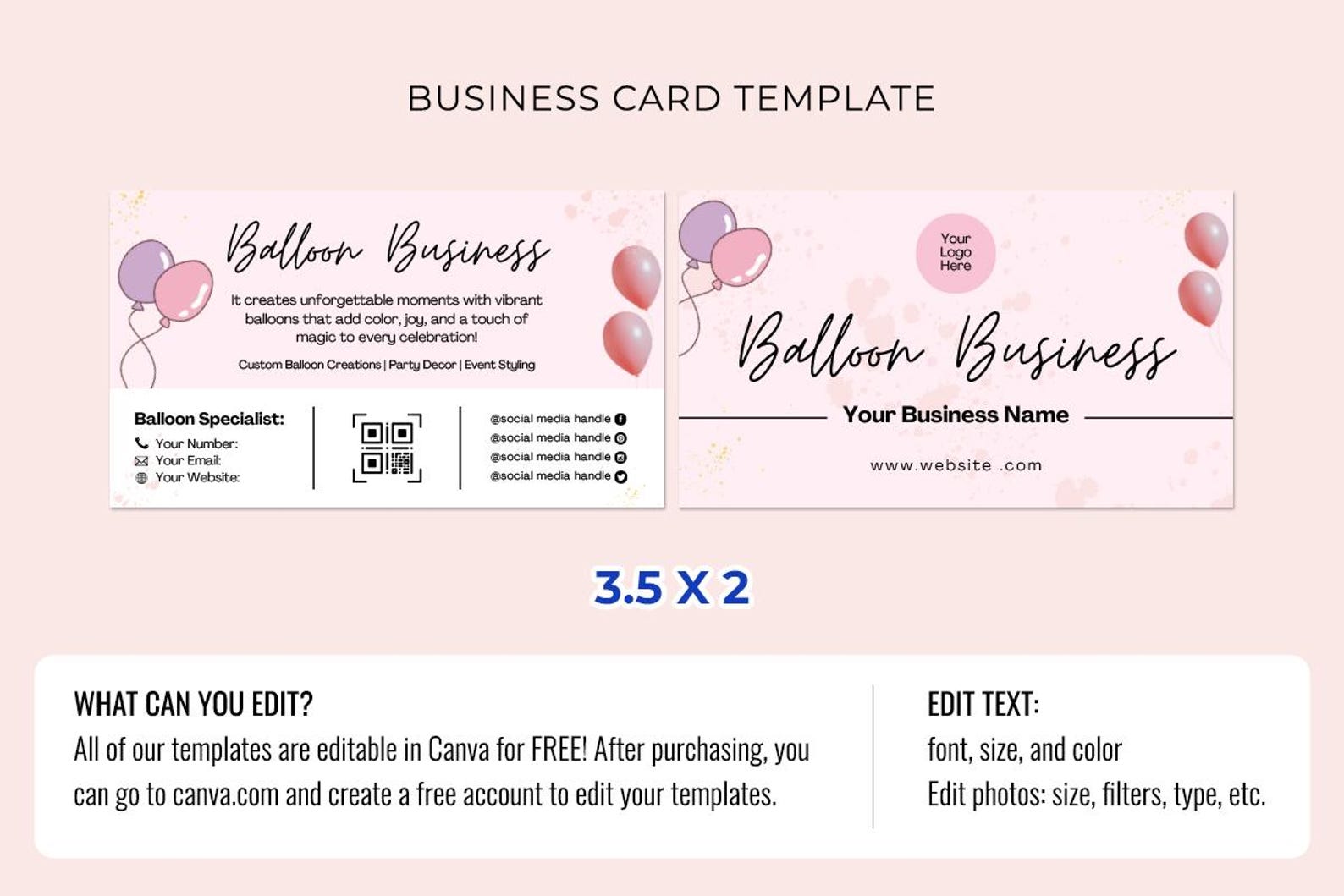Editable Balloon Invoice Template, Business Invoice (canva) - Etsy