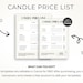 Candle Price List Template, Editable Canva Pricing Guide (5x7 & 10x8 ...