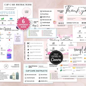 Care Card Small Business Bundle, Canva Editable Template, Printable Cup ...