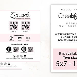 QR Code Sign, Editable Canva Templates, Qr Code Display, QR Code ...