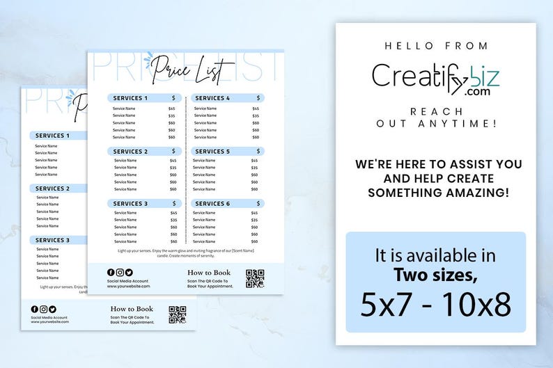 Editable Beauty Salon Price List Template, Printable Canva Design - Etsy