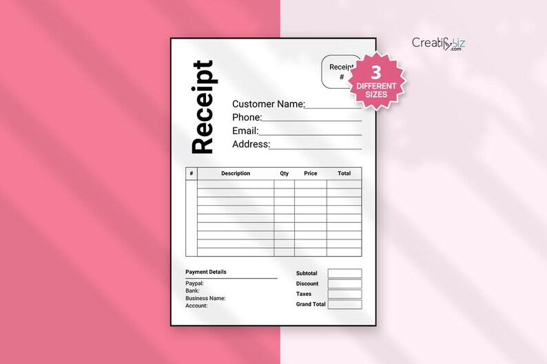 Plantilla de recibo, plantillas editables e imprimibles de Canva ...