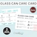 Glass Can Care Card, Editable Canva Templates, Printable Glass Can Cup ...